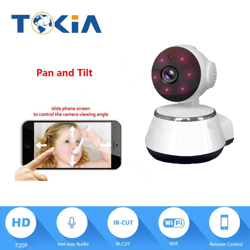 Cctv Camera Wifi Indoor P2p Two Way Audio Ip Cam Wireless Hd 720p Ir Security Camera Support