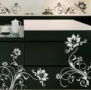 Wall stickers small flower vine kitchen cabinet wardrobe decoration ...