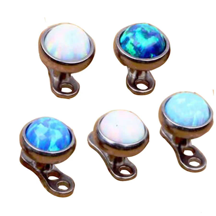 1Piece-G23-Opal-Titanium-Internally-Threaded-Dermal-Anchor-Gem-Stone ...