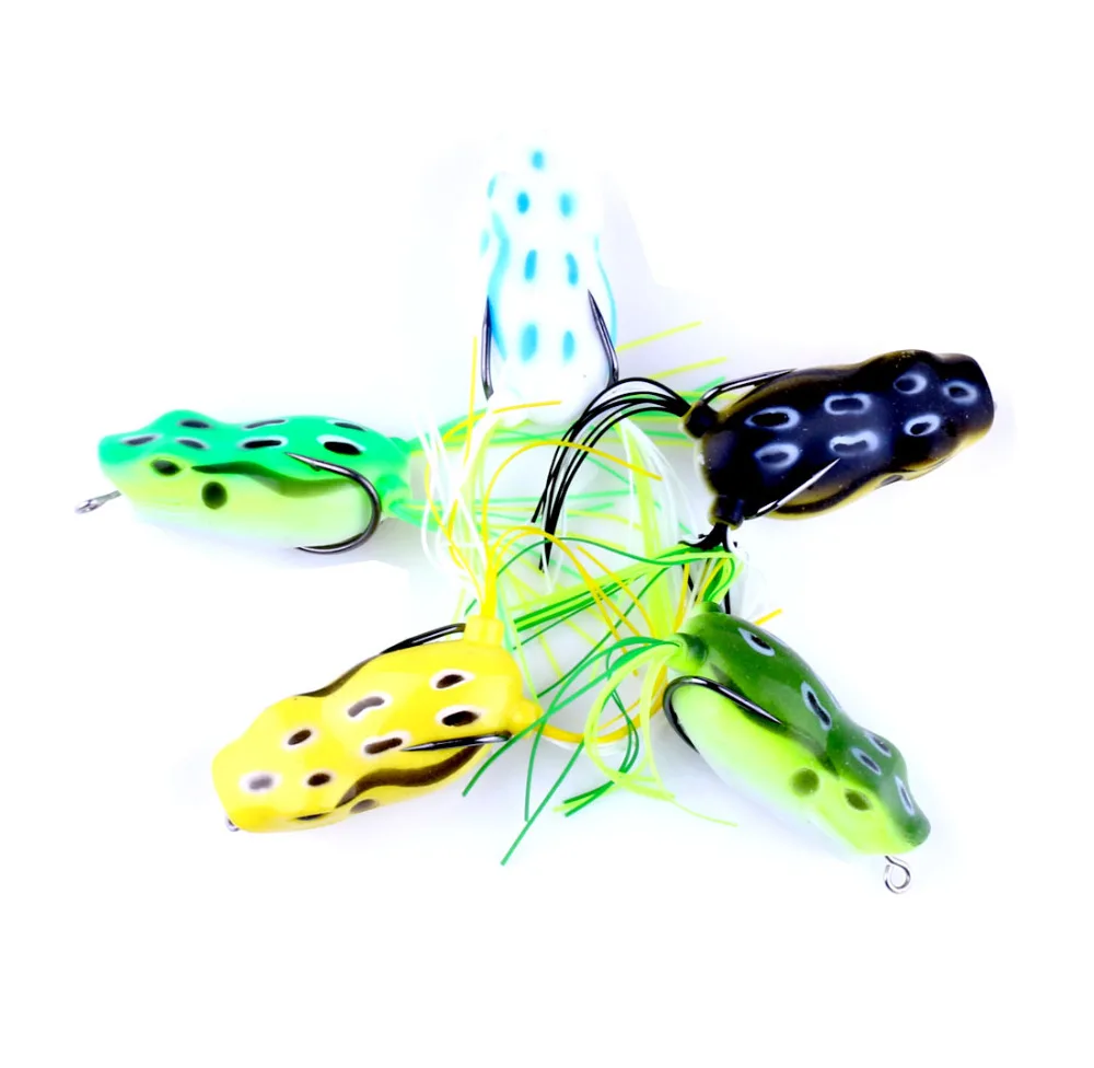 HENGJIA 5pcs rubber plastic frog lures wobblers crankbaits artificial ...