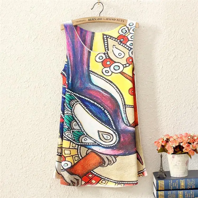 Women 3D digital print tank tops sexy girls tanks camisole top cartoon ...