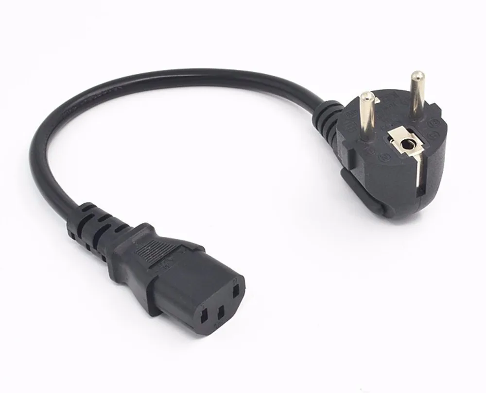 Short 0.3M/1ft European 3 Pin Male to IEC 3 Pin Female , to C13 power ...