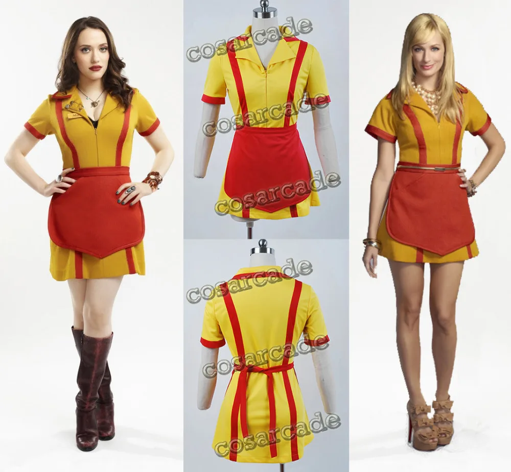 2 Broke Girls Max Caroline Waiter Uniform Dress Cosplay Costume ...