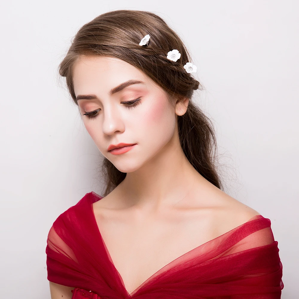 White Flowers Handmade Hairpins Princess Korean Style Trendy Girls U ...