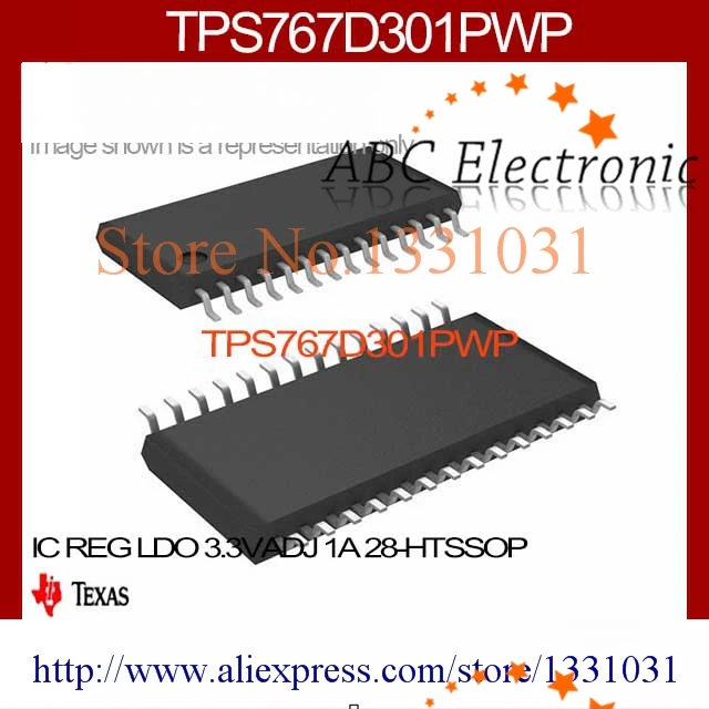 TPS767D301PWP IC REG LDO 3.3V/ADJ 1A 28 HTSSOP TPS767D301PWP 767 TPS767 ...