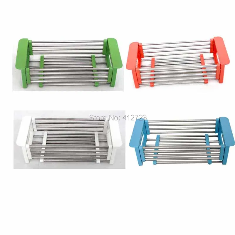 Telescopic Kitchen Sink Dish Rack Fruits Storage Holders Insert