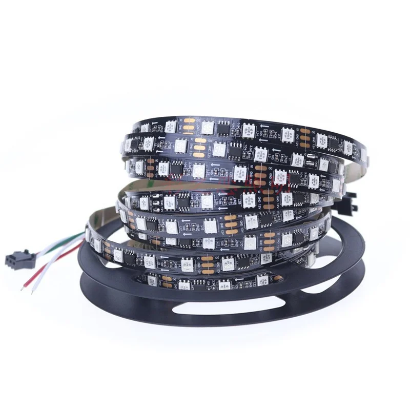 LED 5M ws2811 DC12V 30/48/60 leds/m adresseerbare 2811 ic SMD 5050 RGB banda LED píxeles de ...