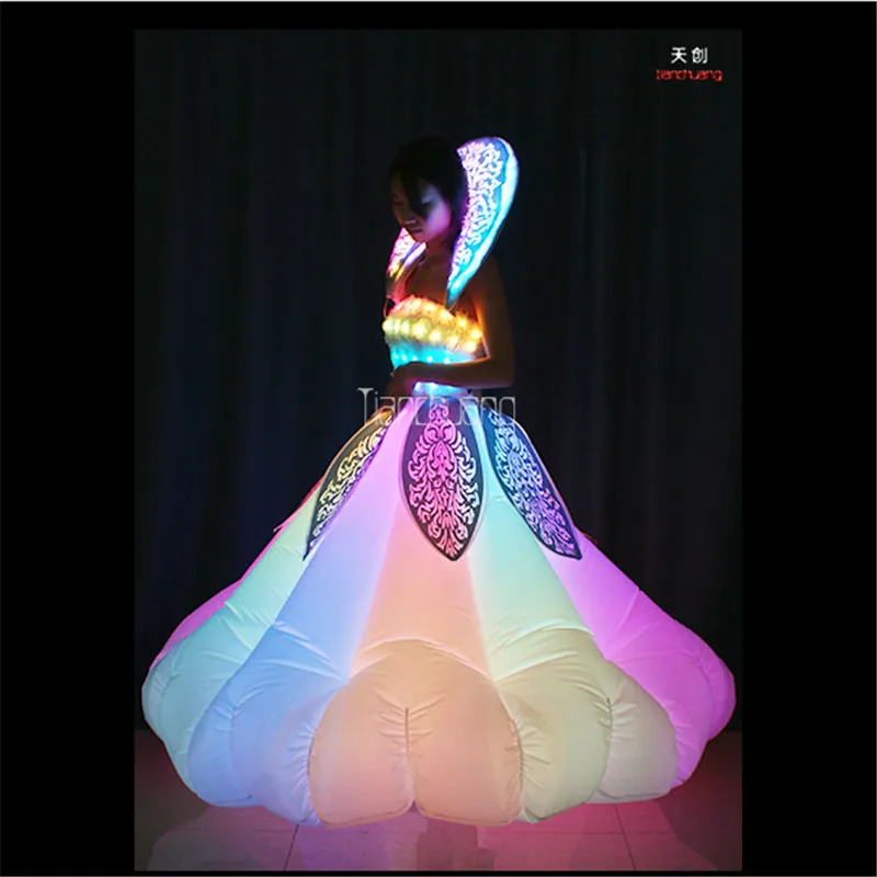 Party Favors Inflatable Women Led Dress Rgb Led Costumes Singer Dj ...