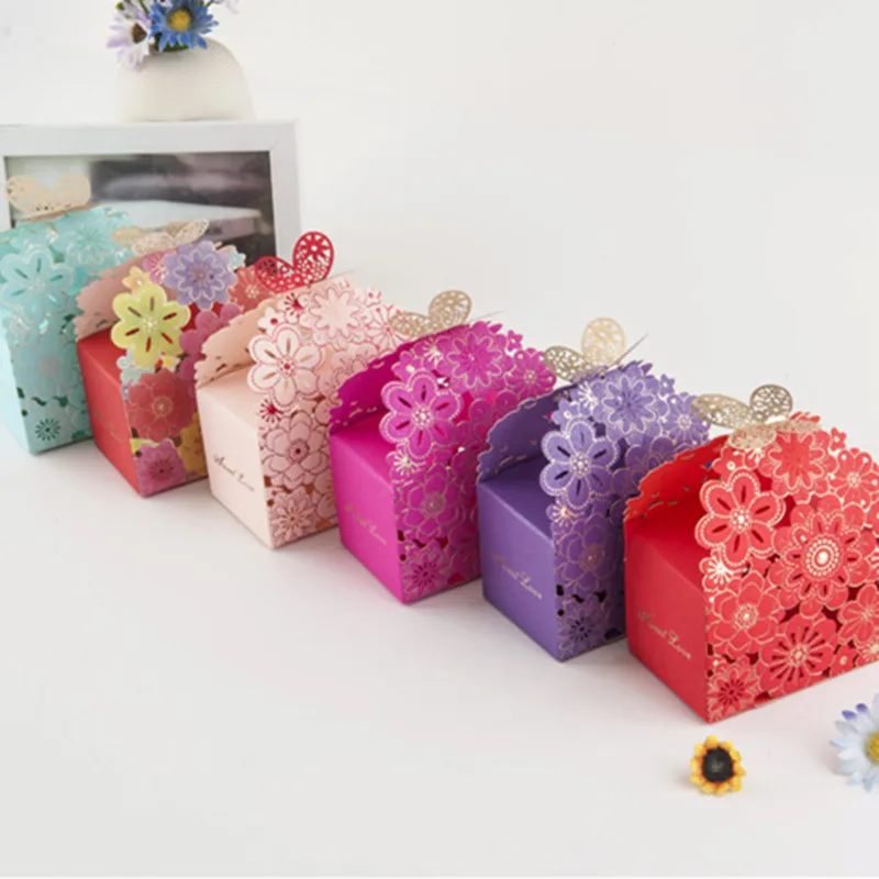 10 шт. бумажная коробка для конфет полая бабочка Европейский Стиль ...