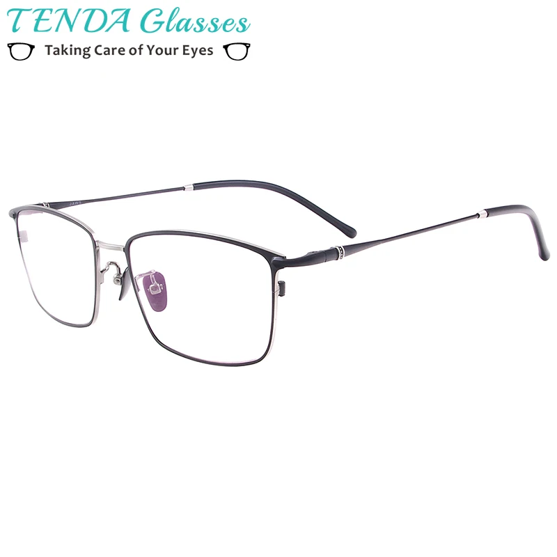 Men Rectangular Eyeglasses Full Rim Metal Fashion Spectacles For ...