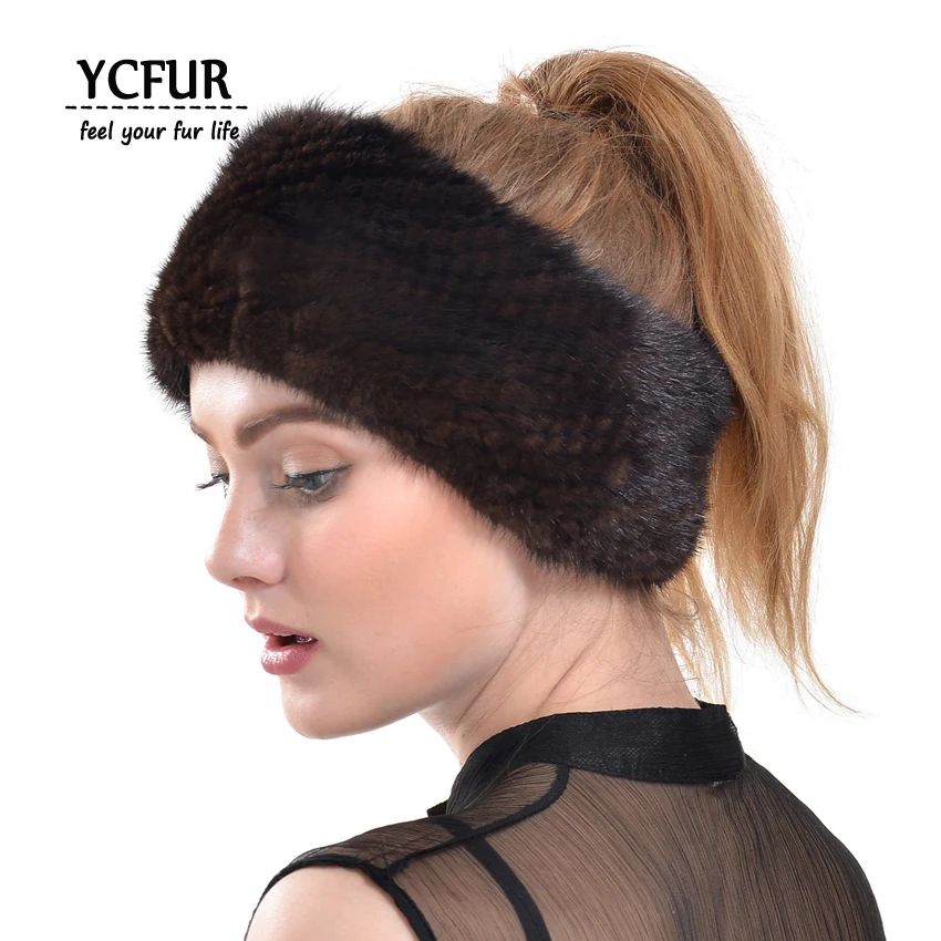 Aliexpress.com : Buy YCFUR Real Fur Headband Women Handmade Knit ...