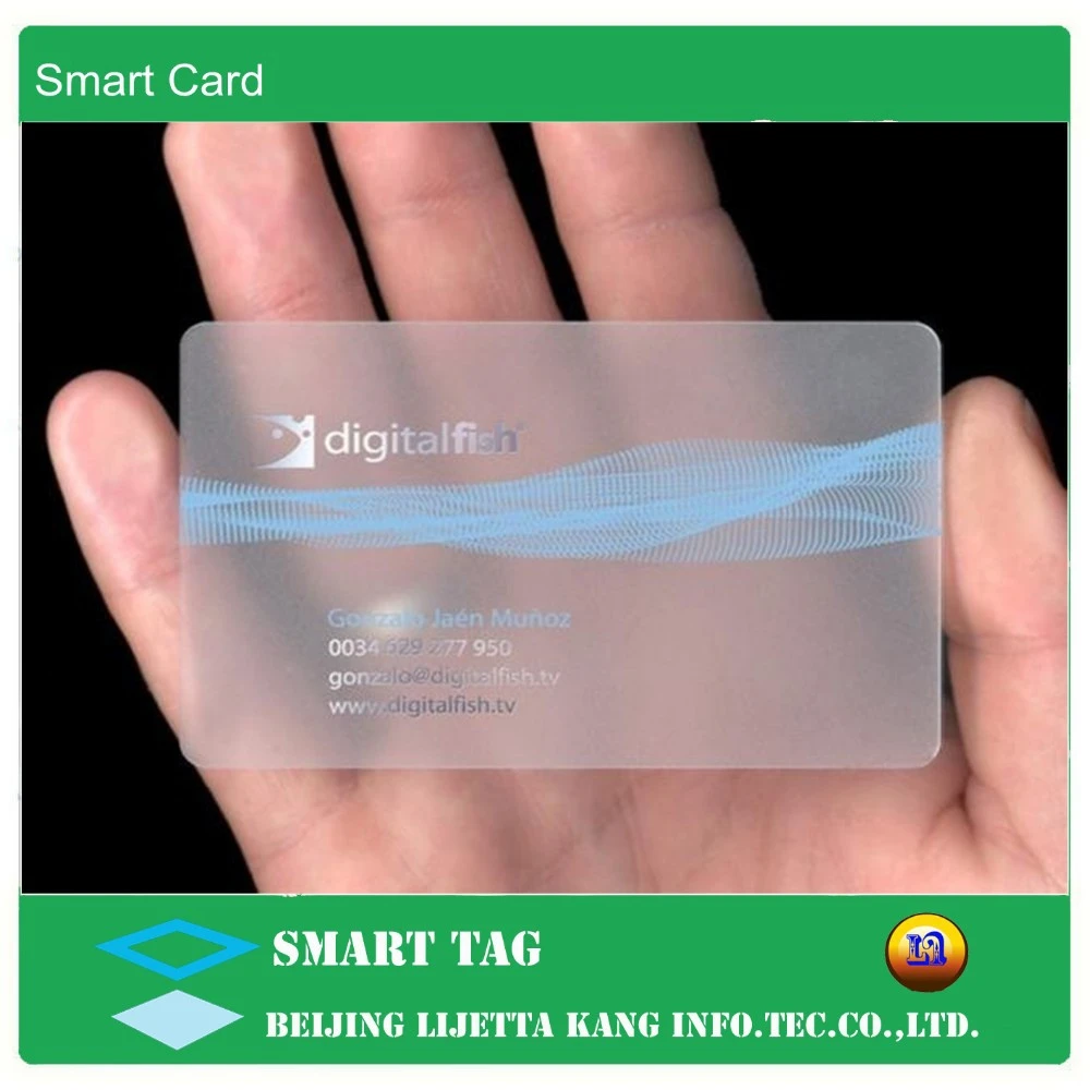 13.56mhz Ntag203 Transparent Smart Card/ Contactless Rfid Business Card ...