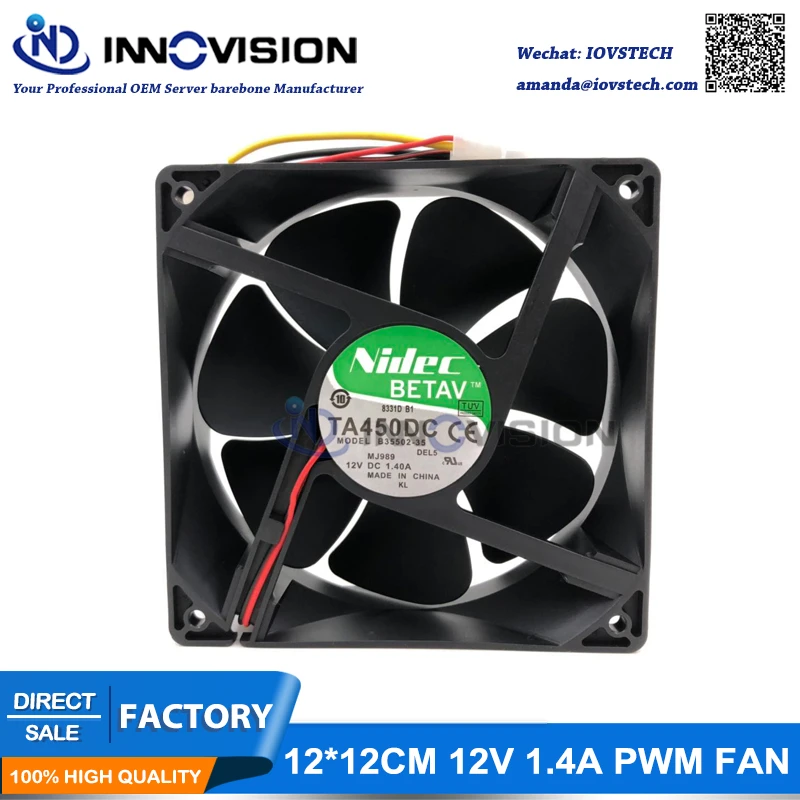 Nidec TA450DC 12 V 1.4A 16.8 W 12038 12 سنتيمتر 120*120*38 مللي متر ...