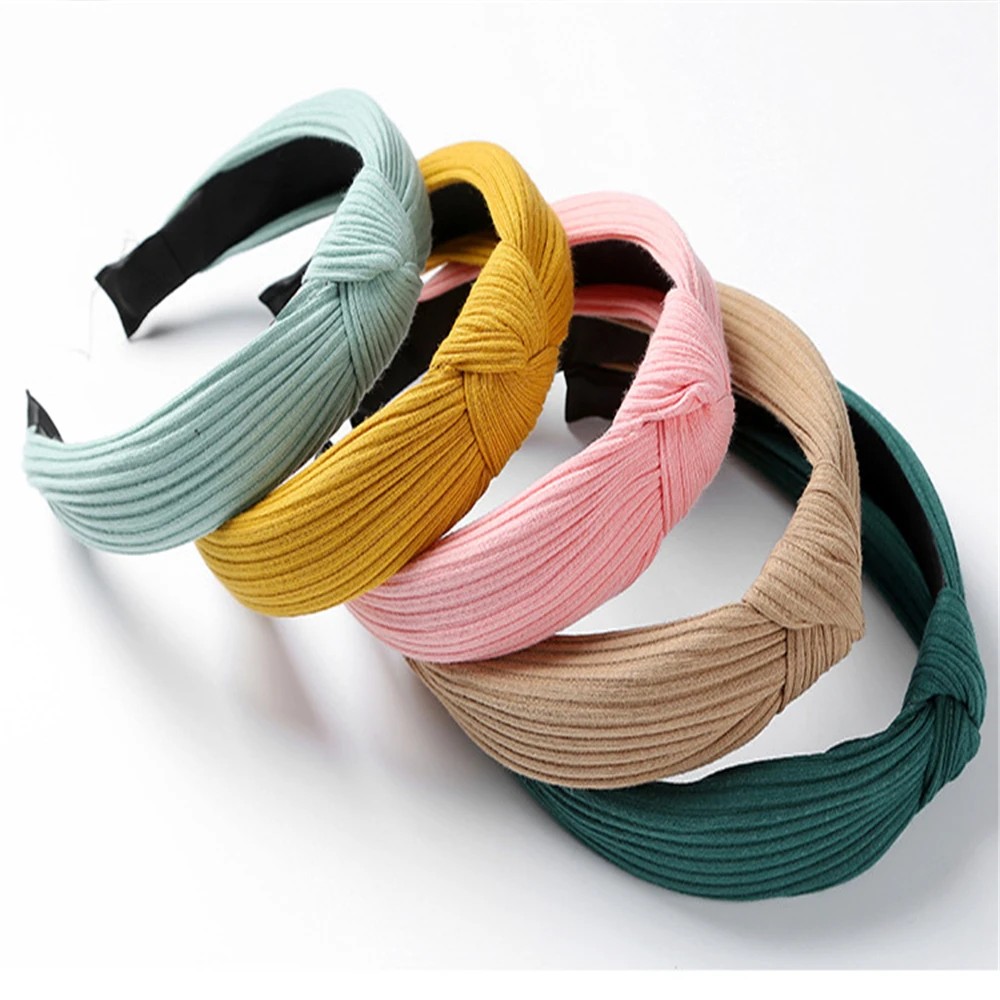 Banda de pelo anudada de colores sólidos para mujer diademas para el ...