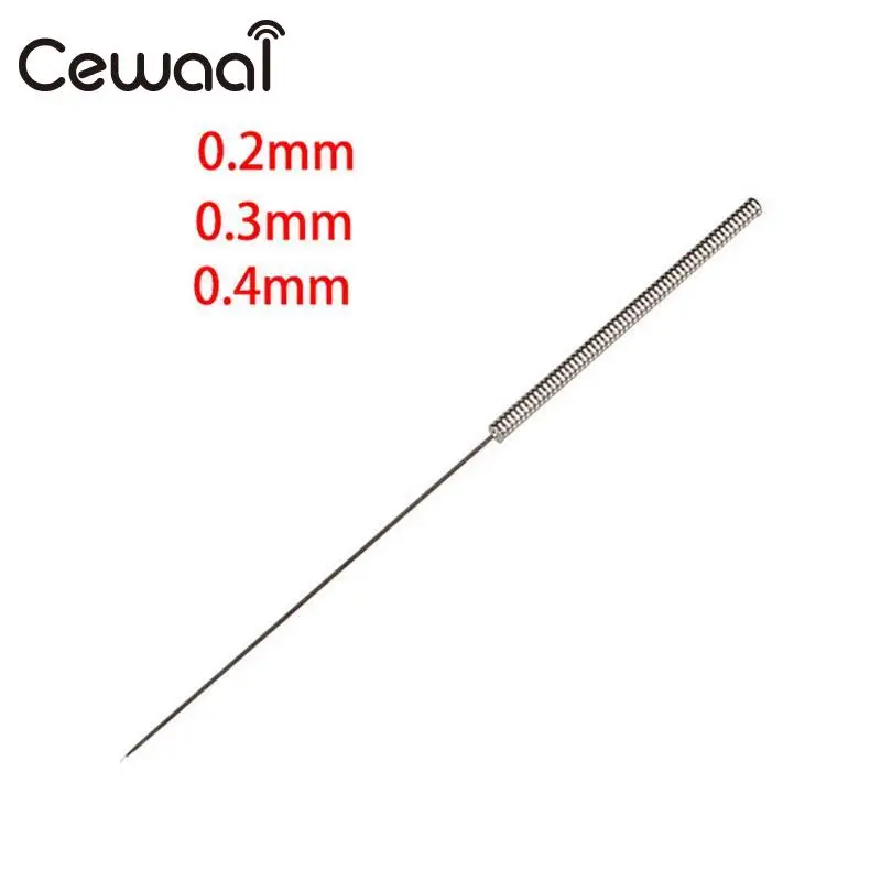 Cewaal 10pcs 0.2mm 0.3mm 0.4mm 3D Printer Nozzle Bendable Cleaning ...