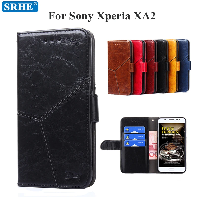 For Sony XA2 Case Luxury Flip Leather Wallet Cover Case For Sony Xperia ...