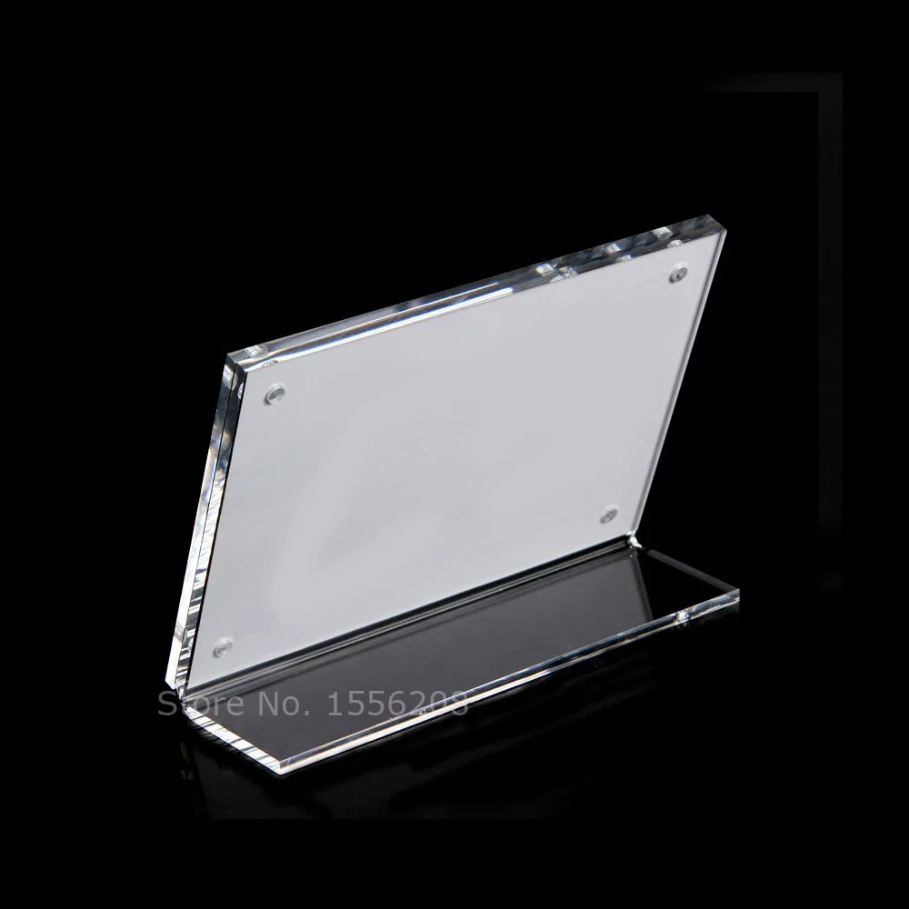 15x10cm Horizontal Slanted L-shape Acrylic Frame Holder Photo Picture ...