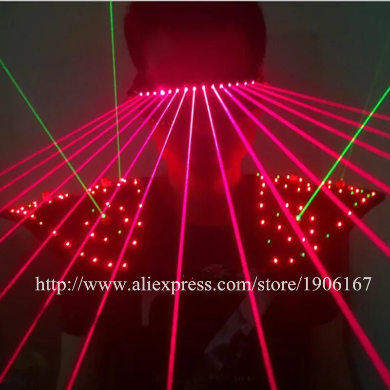 Colorful Led Luminous Laser Man Show Shoulder And Red Laserman Glasses ...