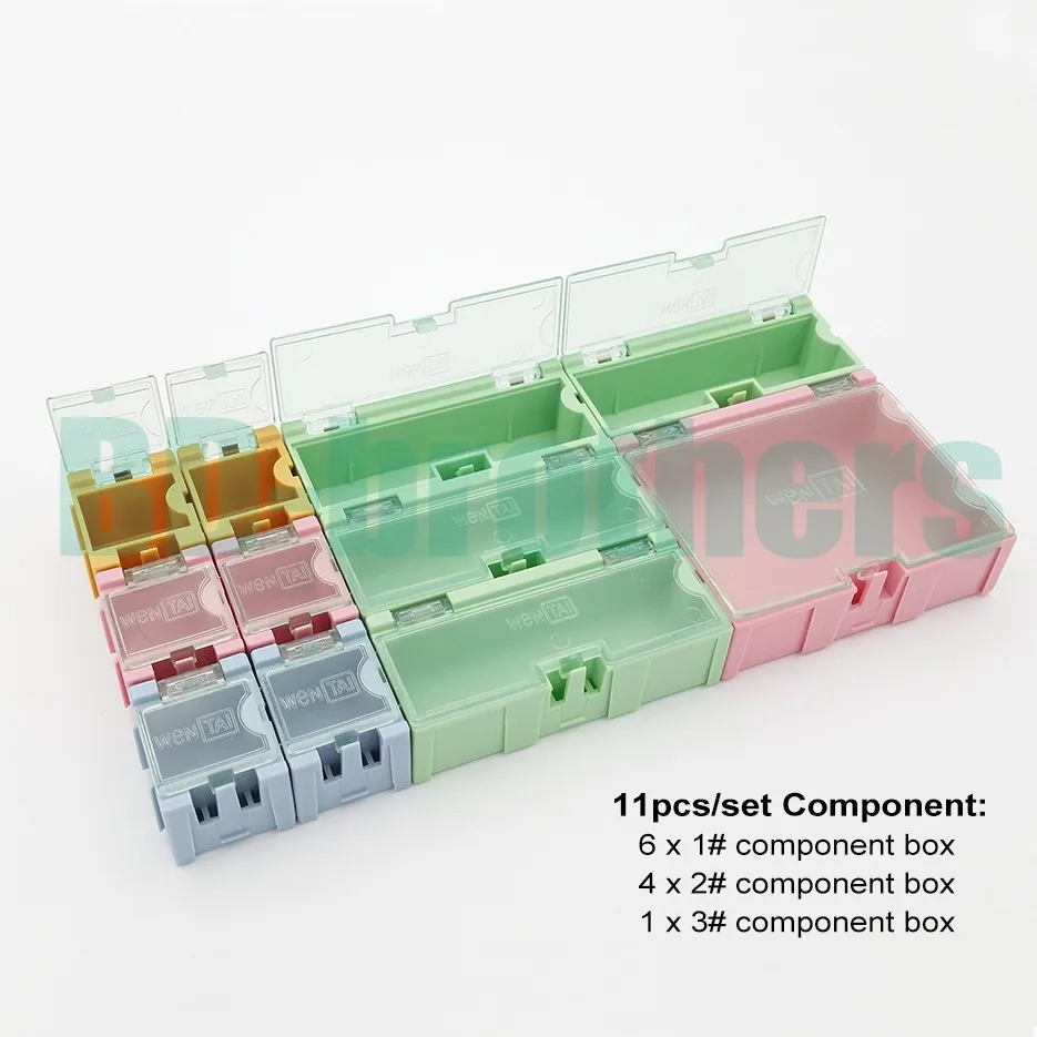 11pcs/set Component storage box IC Components Boxes SMT SMD Wen Tai (1 ...