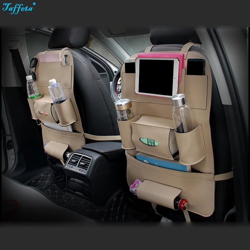 Pu Leather Universal Back Seat Bags Backseat Trunk Travel Holder Box ...