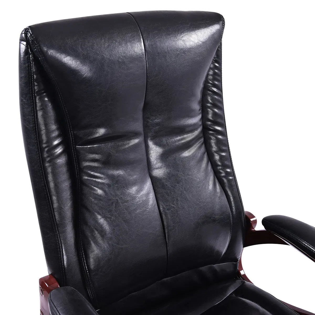Giantex Ergonomic PU Leather Office Chair Modern High Back Swivel ...