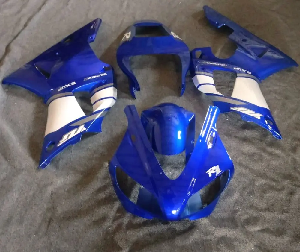 Bo motorcycle fairings kit for YAMAHA 1998 1999 YZFR1 Blue and white ...