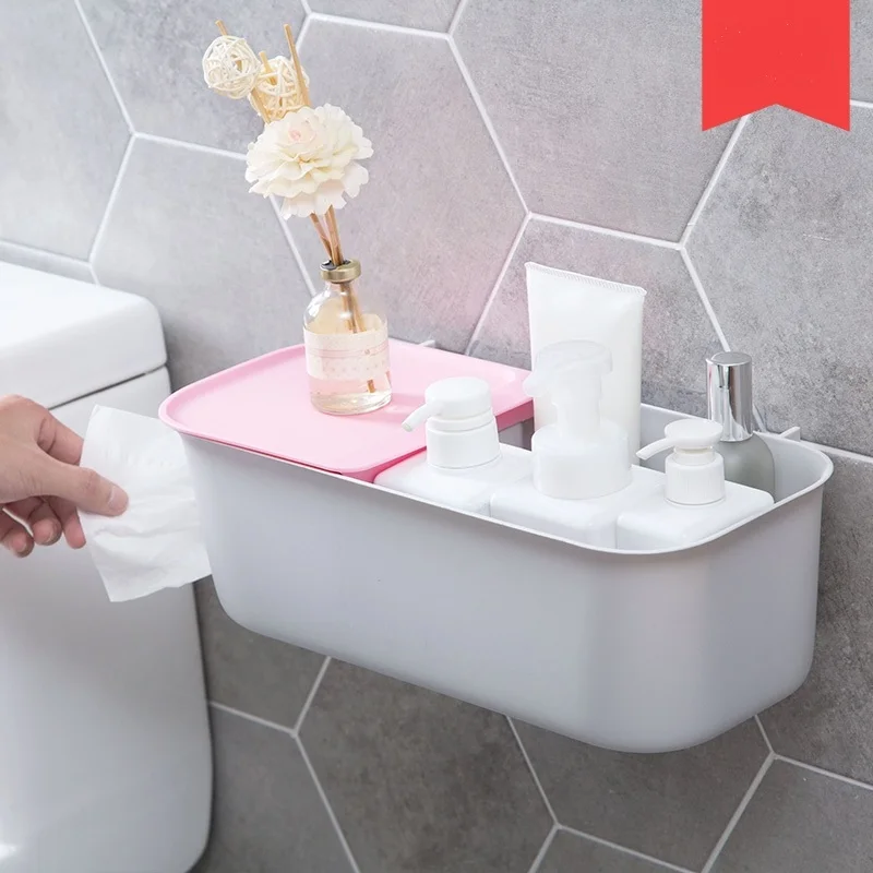 Punch free storage rack Seamless paste style bathroom racks bathroom ...