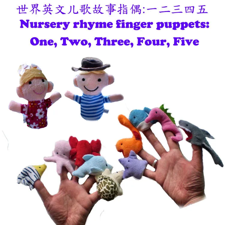 12pcs/set/lot, Nursery rhyme finger puppets One Two Three Four Five ...