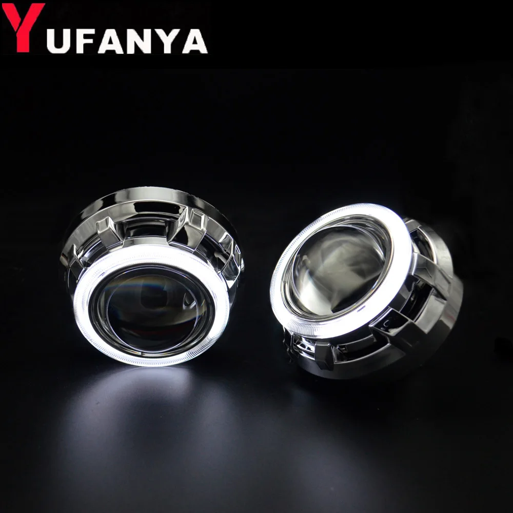 Q5 3.0 inches bi xenon hid projector lens with LED angel eyes shrouds ...