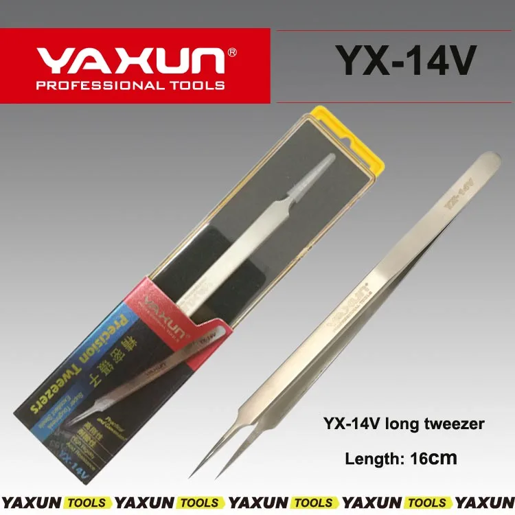 YAXUN Pinzas largas de YX 14V para reparación electrónica, pinzas afiladas superduras de alta ...