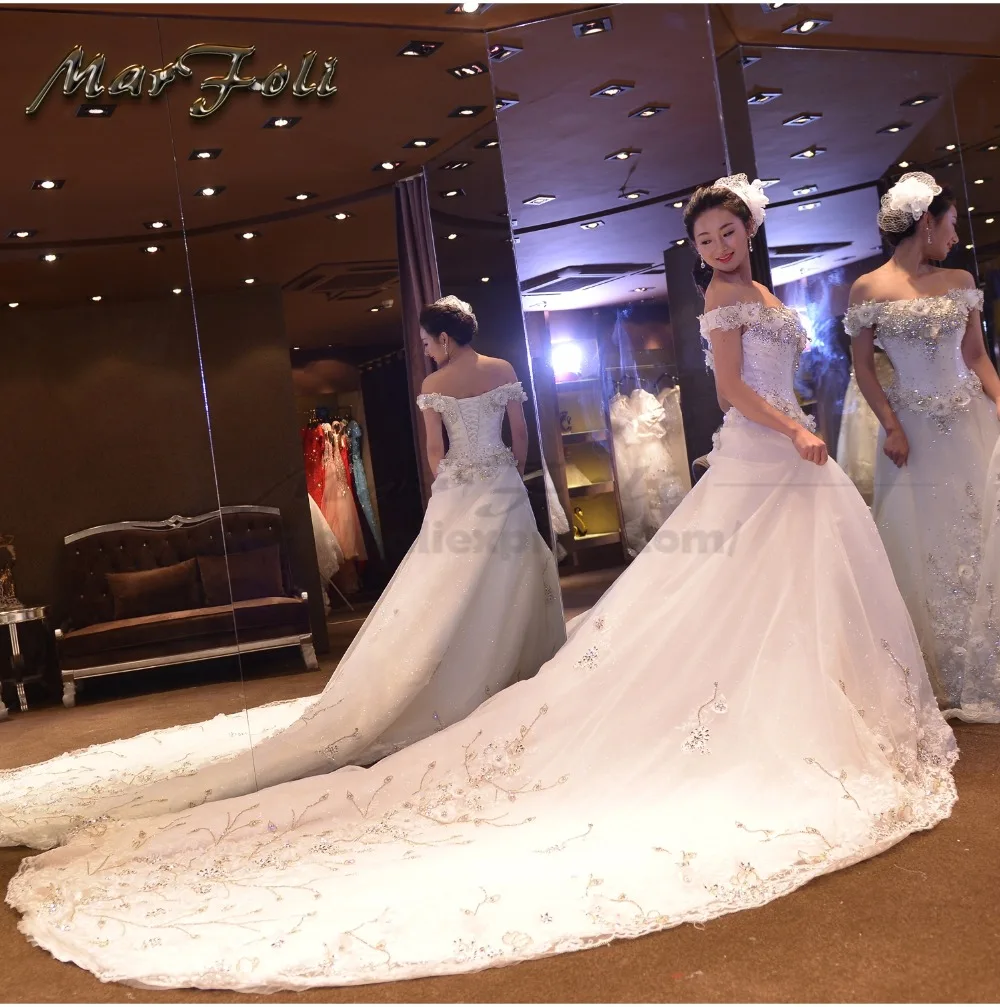 Marfoli Роскошные свадебные платья высокого класса с бисером и кружевом ...