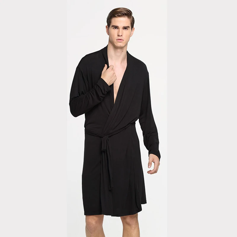 Summer-black-sleepwear-robe-man-mid-length-home-wear-robes.jpg