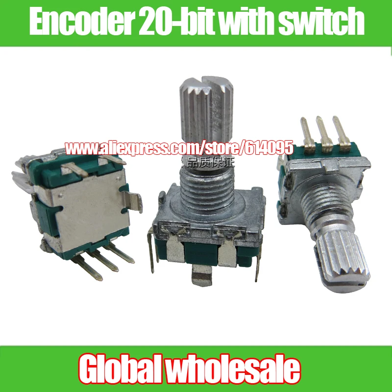 8pcs 360 Degree Encoder Switch Pulse Potentiometer 20 Bit With Switch 15mm Flower Axis
