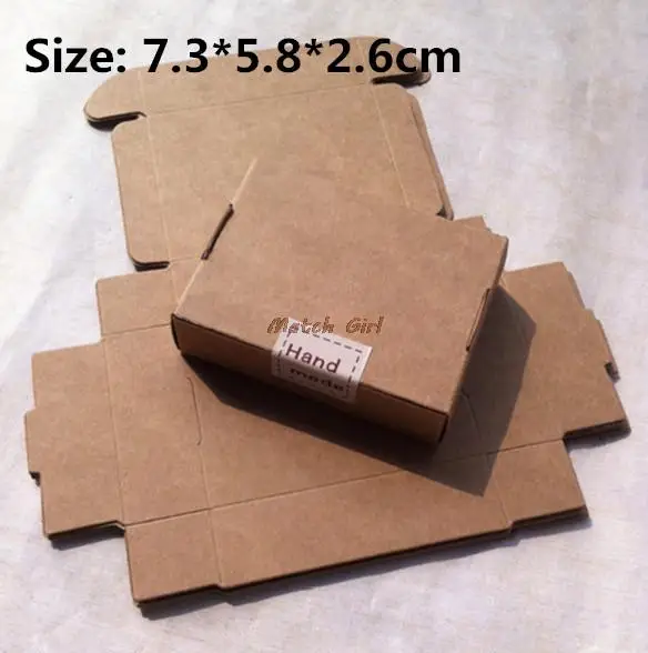 50pcs/lot 7.3*5.8*2.6cm Kraft Paper Craft Gift Boxes, Handmade Gift ...