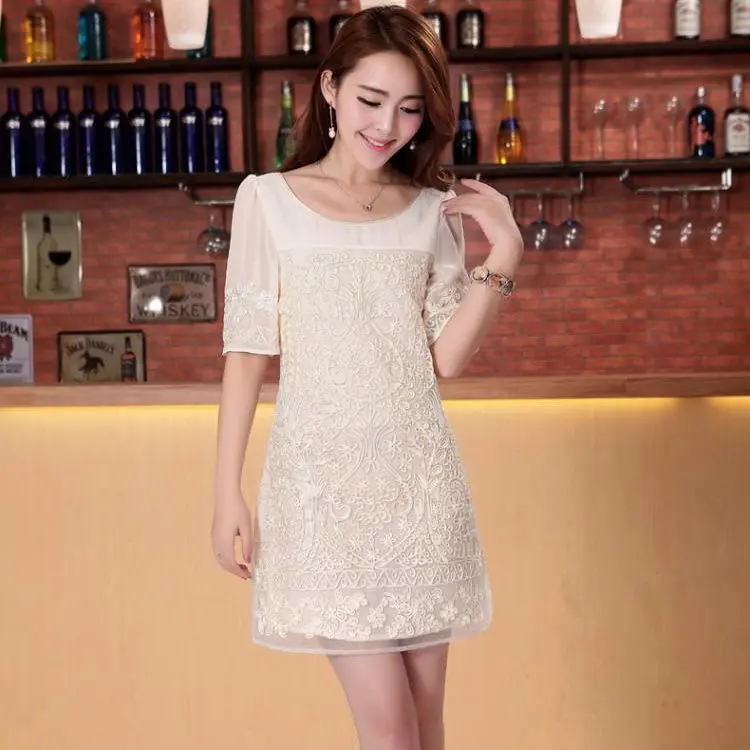 Organza-one-piece-dress-2013-OL-outfit-one-piece-dress-V-neck-hip-slim ...