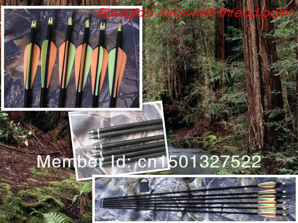 30" Gloden Power archery hunting shooting fiberglass arrow with thread ...