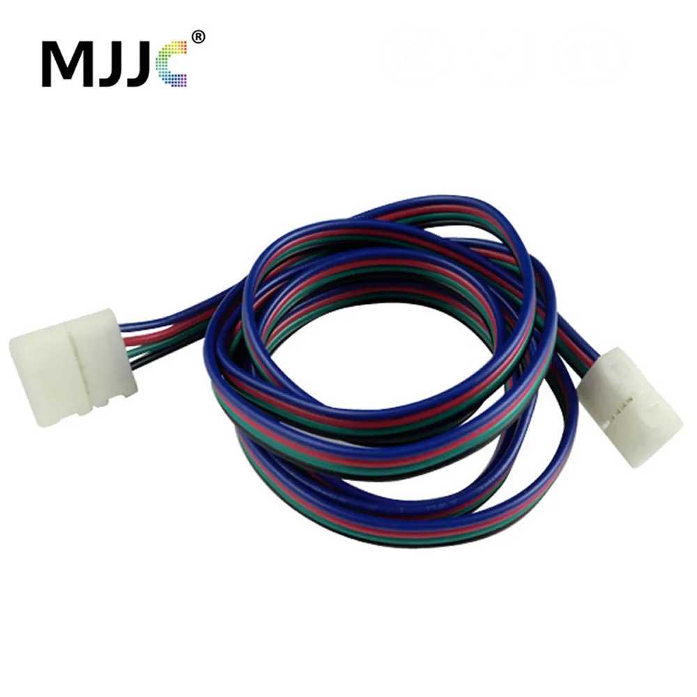 RGB LED Strip Connector 4 Pin 10MM Solderless Extension Cable Connector ...