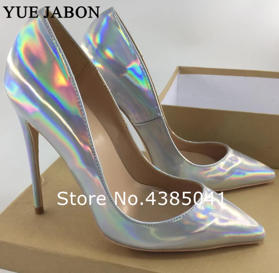 REAL-PHOTOS-Silver-Change-Color-Women-Pumps-Pointed-Toe-Thin-High-Heels ...