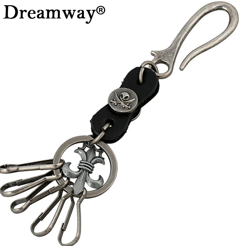 2017 New Design Skeleton Charm Key chains For Men Steampunk Leather ...