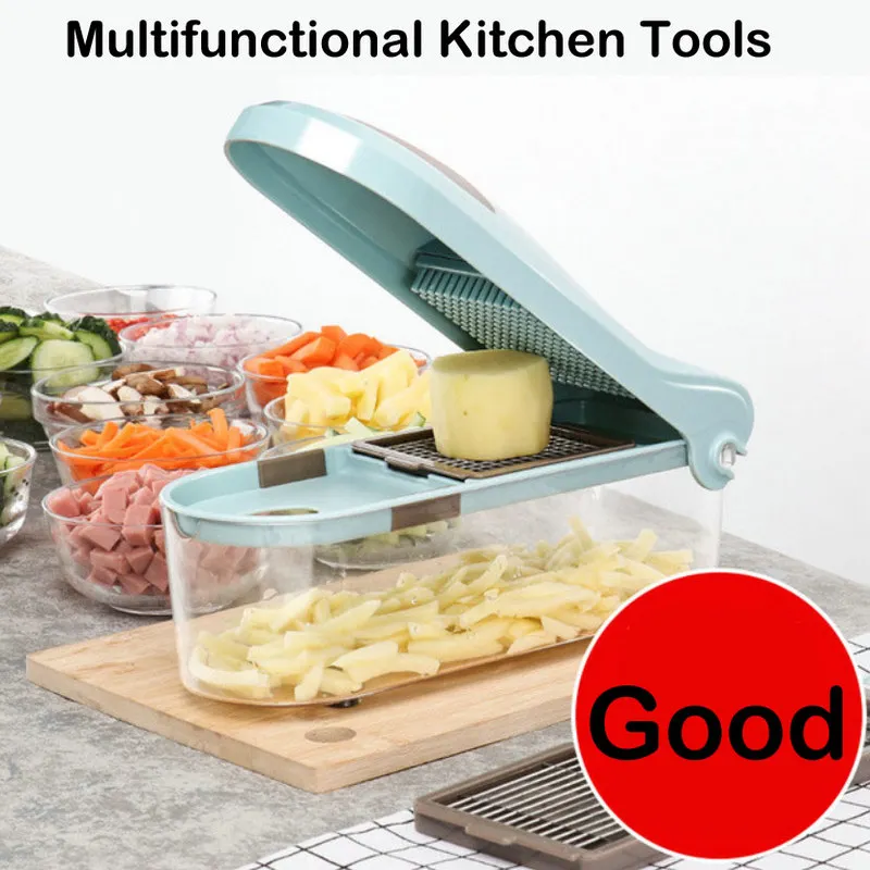 Multifunctional vegetable cutter ABS push type potato cutter kitchen ...
