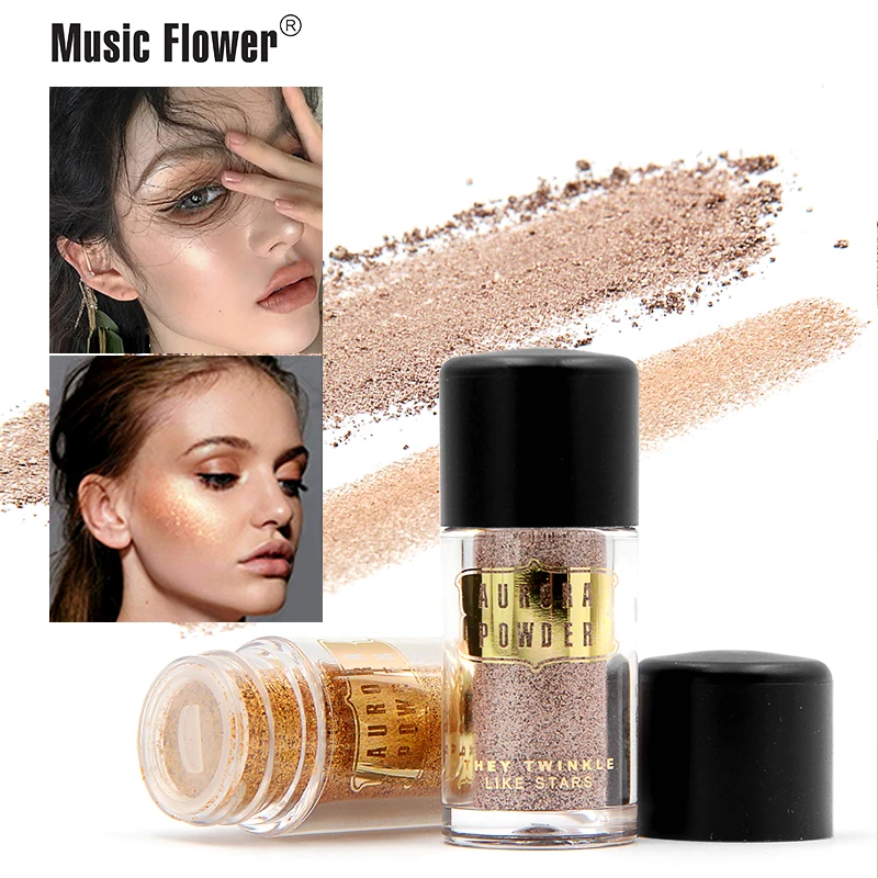 Dropshipping Music Flower Aurora Glitter Loose Powder Makeup Brighten ...