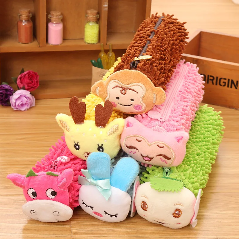 Cute Mini Soft Plush Pencil Case Cartoon Animal School Pencilcase Kid ...