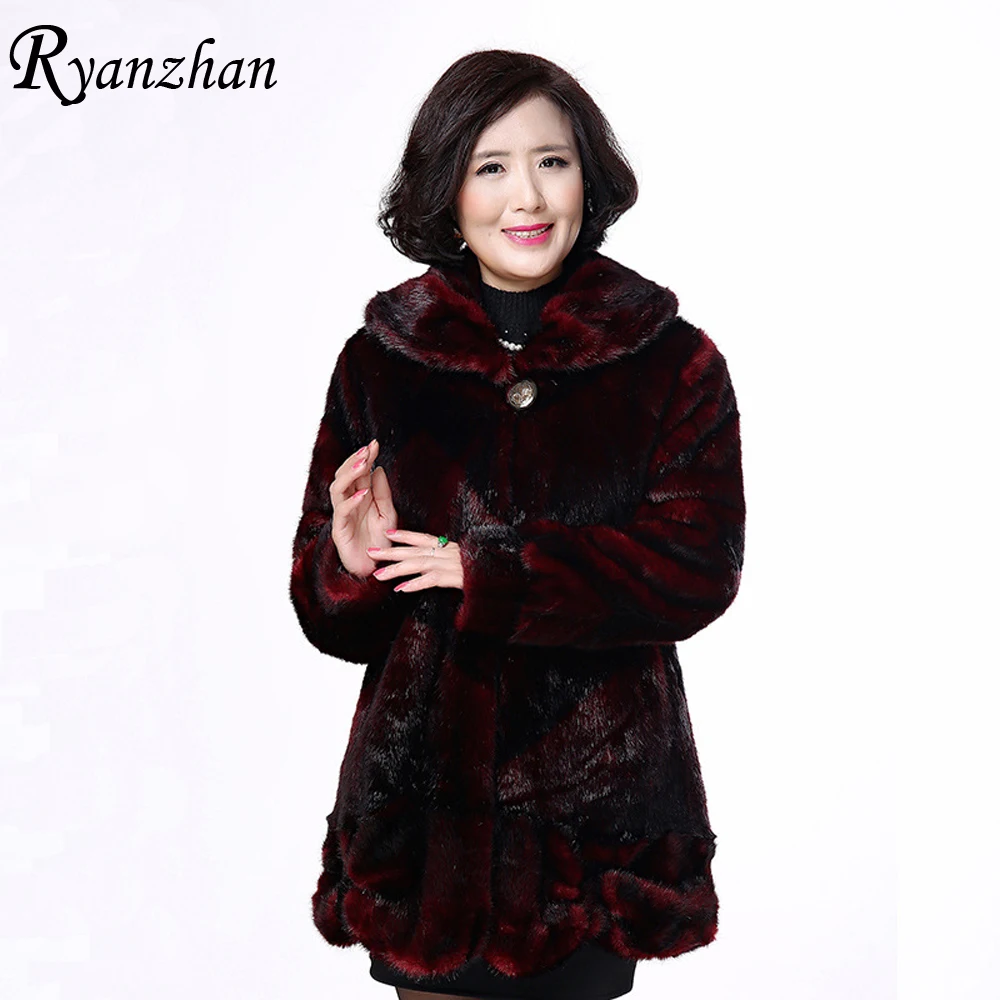 Ryanzhan High Quality New Imitation Mink Coat Middle aged Clothing ...