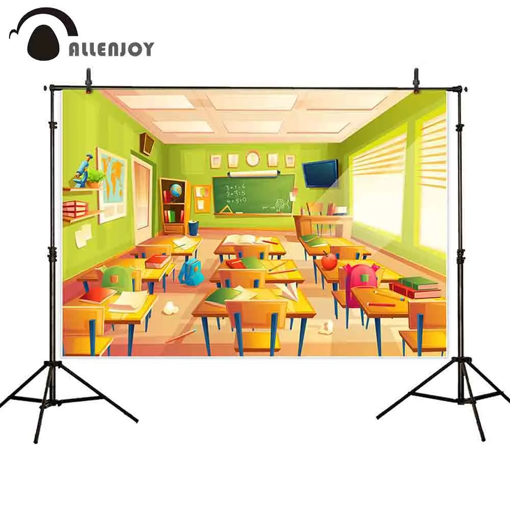 Allenjoy-photography-backdrop-cartoon-classroom-back-to-school ...