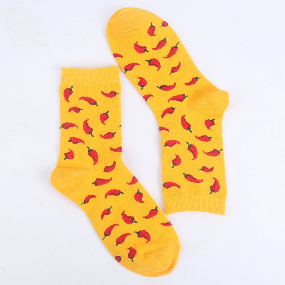 Modeager Fashion 75% Cotton korean harajuku red hot pepper Women Socks ...