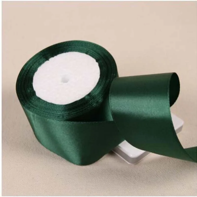 25Yards-Roll-Dark-Green-Silk-Satin-Ribbon-Wedding-Party-Decoration-Gift ...
