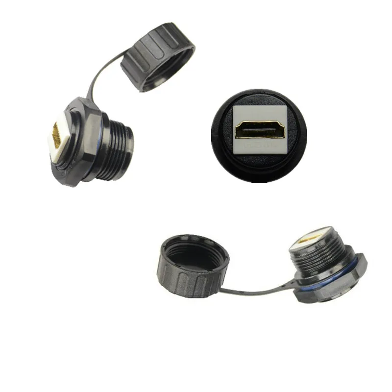 IP67 HDMI 2.0 Waterproof Connector socket , hdmi female to Female Cable ...