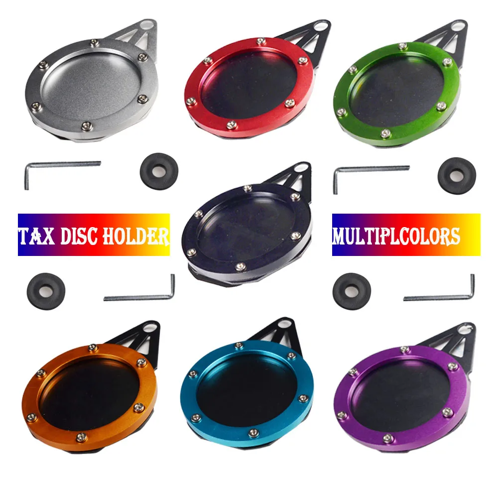 Motorcycle Tax Disc Motorbike Universal Round Tax Disc Plate Holder New ...
