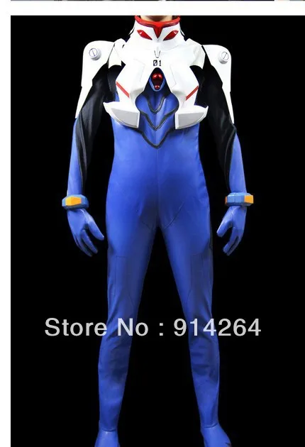 Neon Genesis Evangelion EVA Ikari Shinji Plugsuit+Armours+Boots Cosplay ...