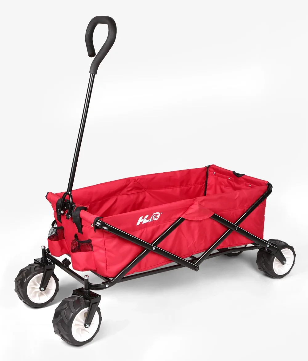 HLCHeavy Duty Folding Utility Wagon, Red Solid Frame durable 600 Denier ...
